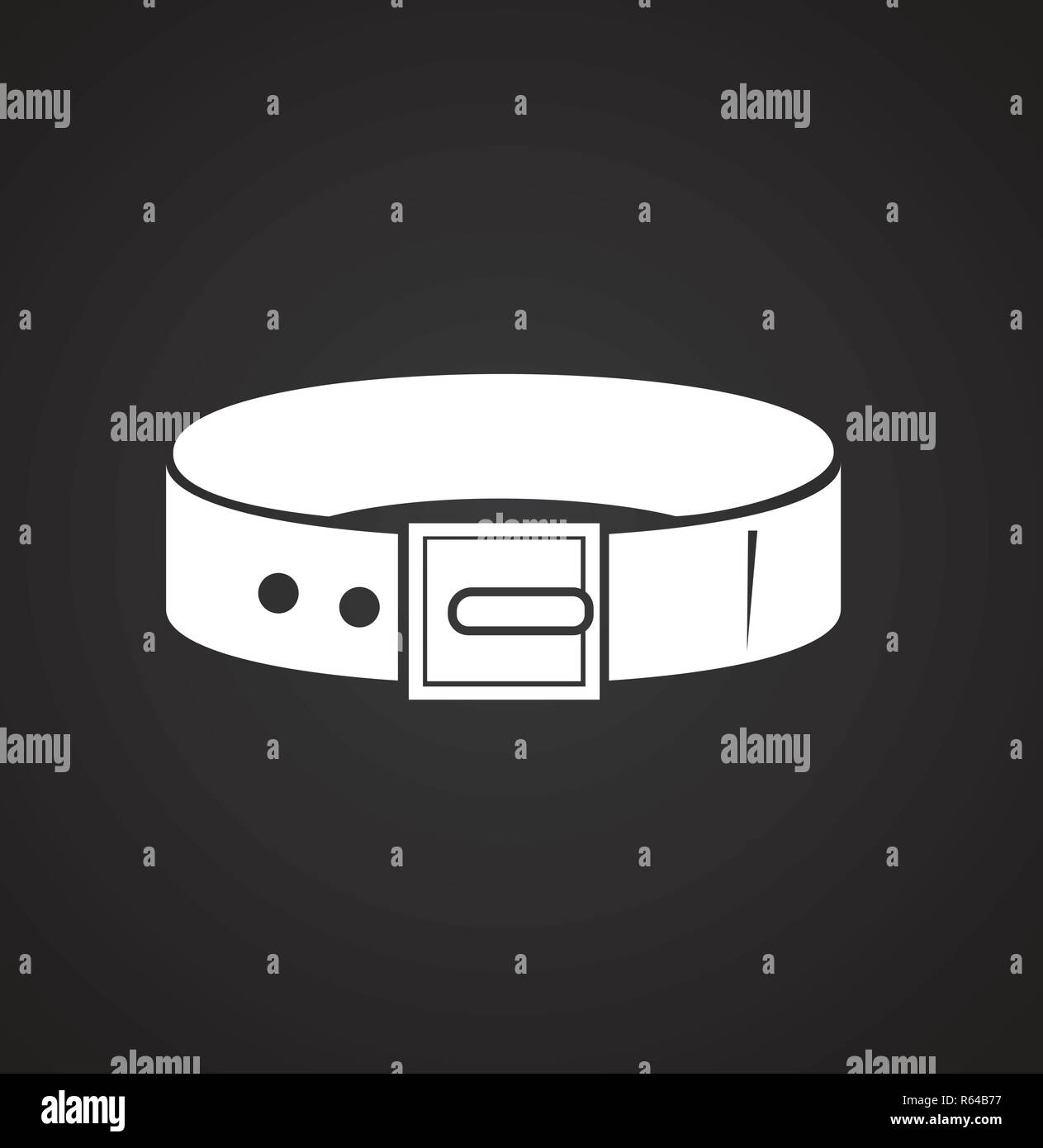 Pet collar icon on black background for graphic and web design, Modern ...