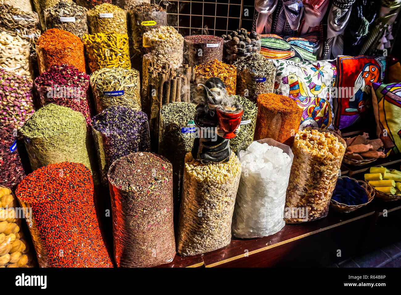 Bur Dubai Souk Common Shop Offering Oriental Spices Dried Fruits ...