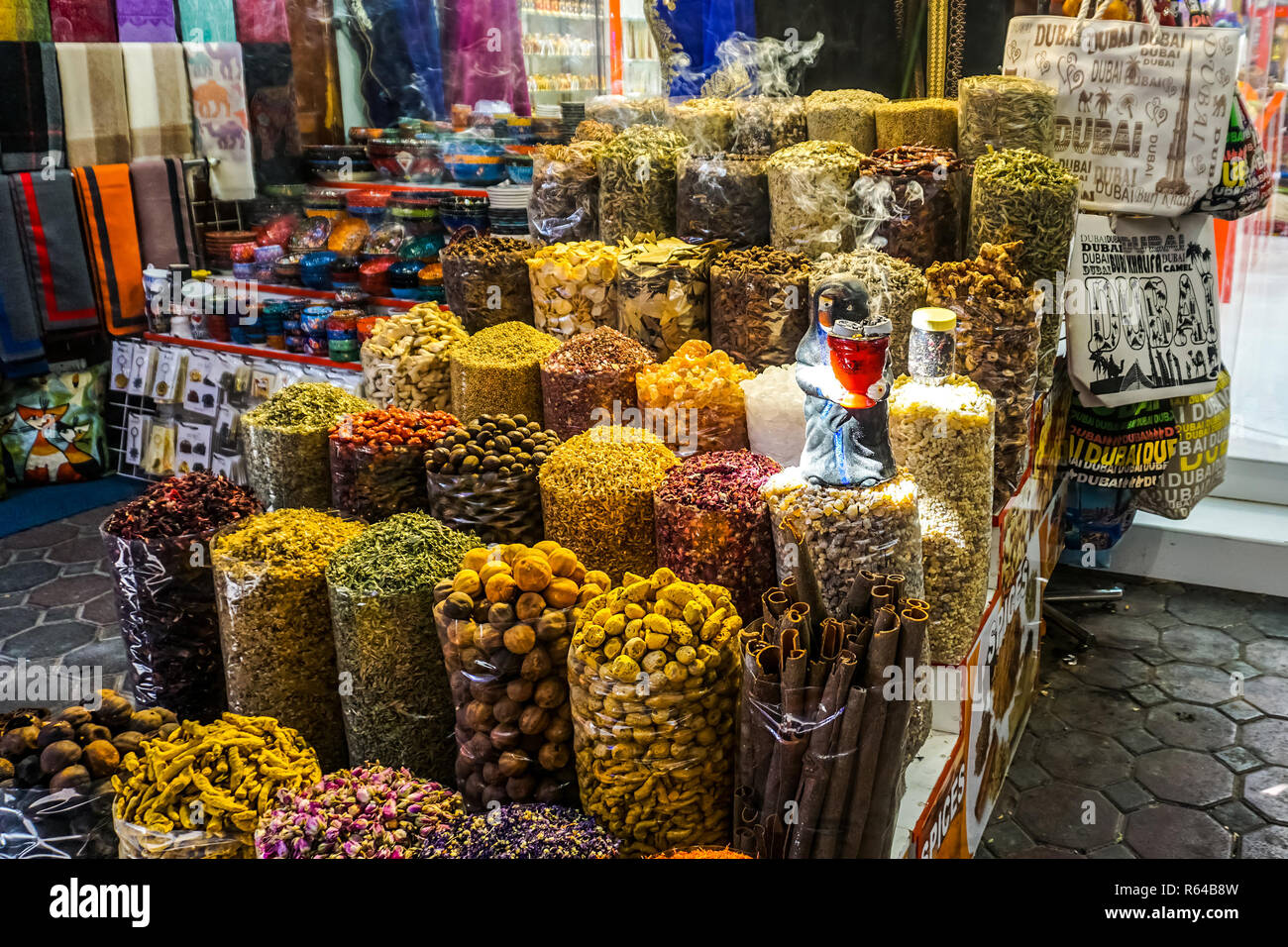 Bur Dubai Souk Common Shop Offering Oriental Spices Dried Fruits ...