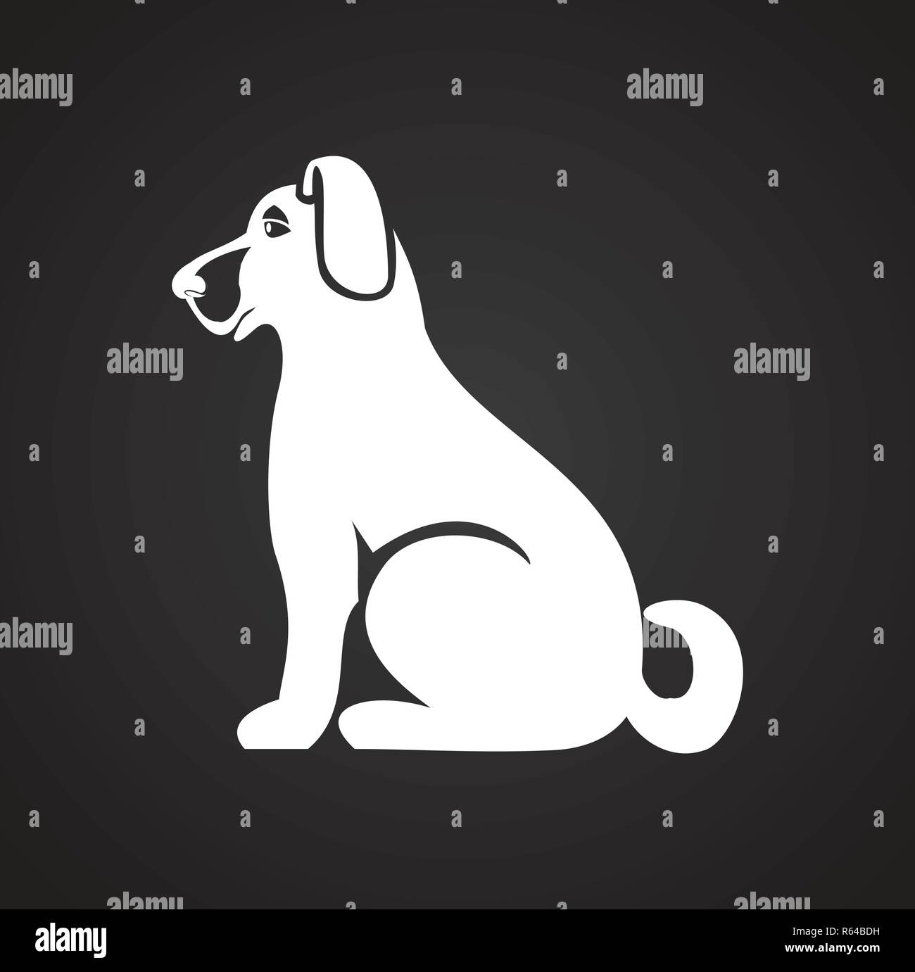 Dog pet icon on blackbackground for graphic and web design, Modern ...