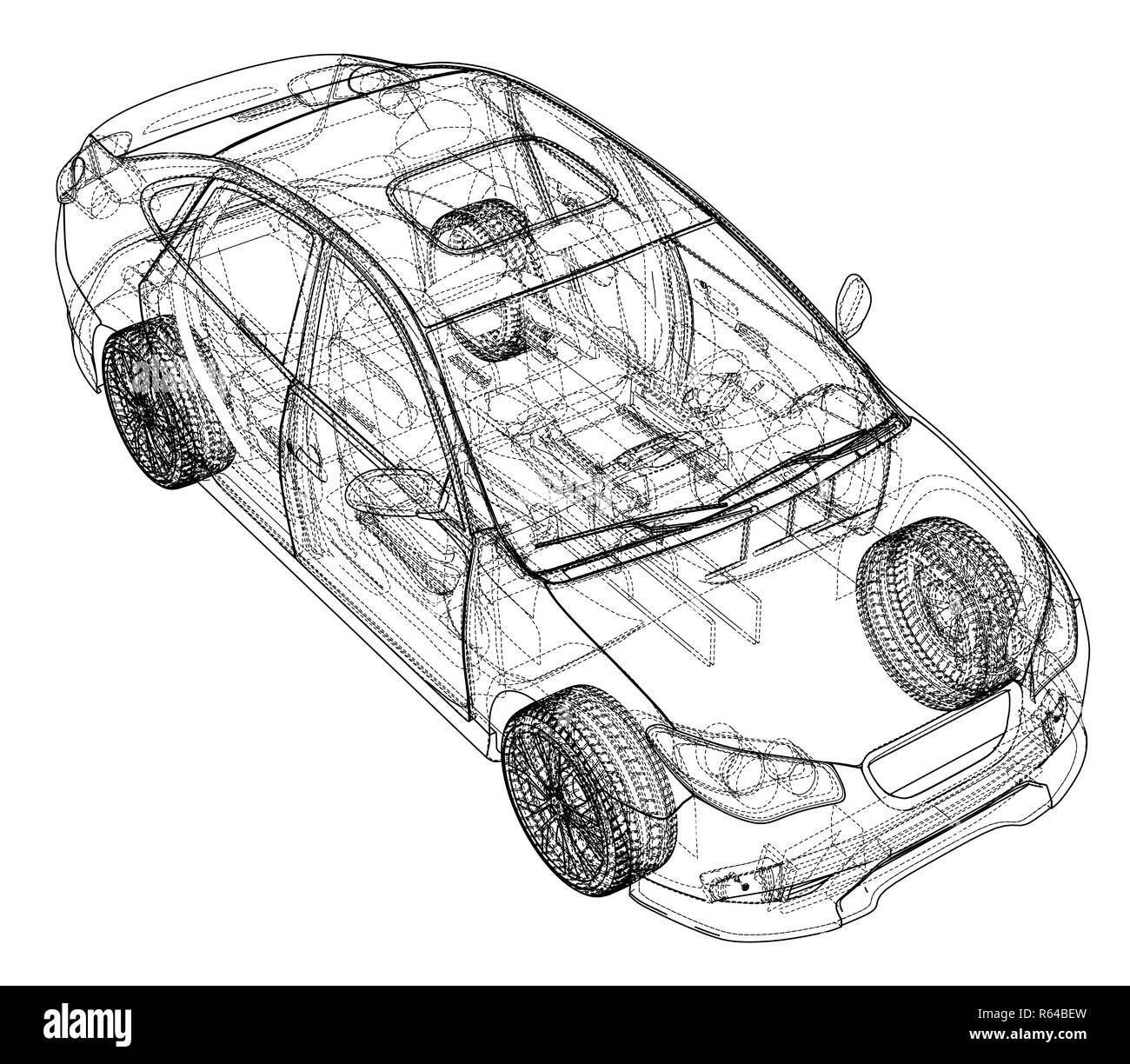Concept car. 3d illustration Stock Photo - Alamy