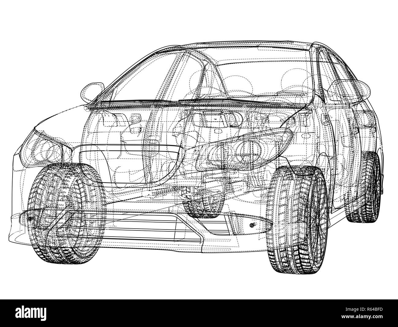 Concept car. 3d illustration Stock Photo - Alamy