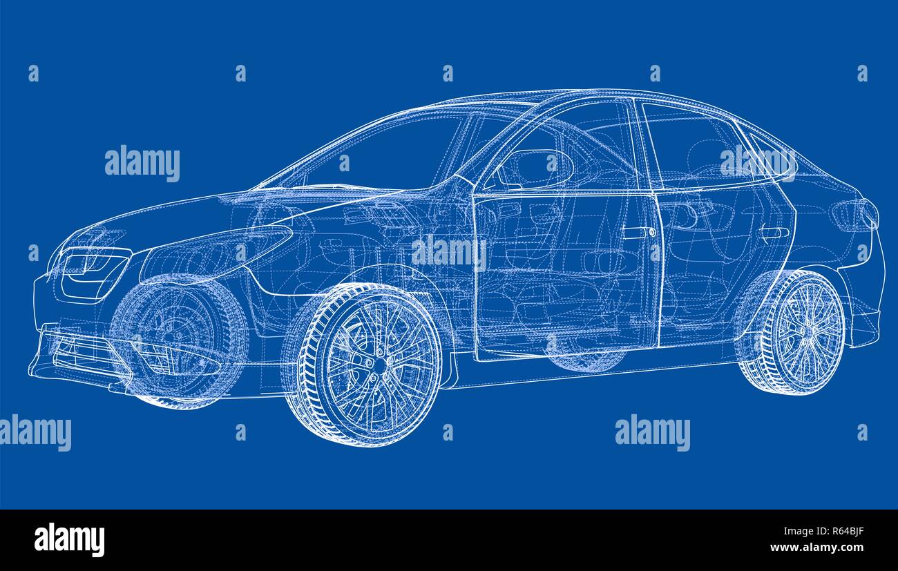 Concept car. 3d illustration Stock Photo - Alamy