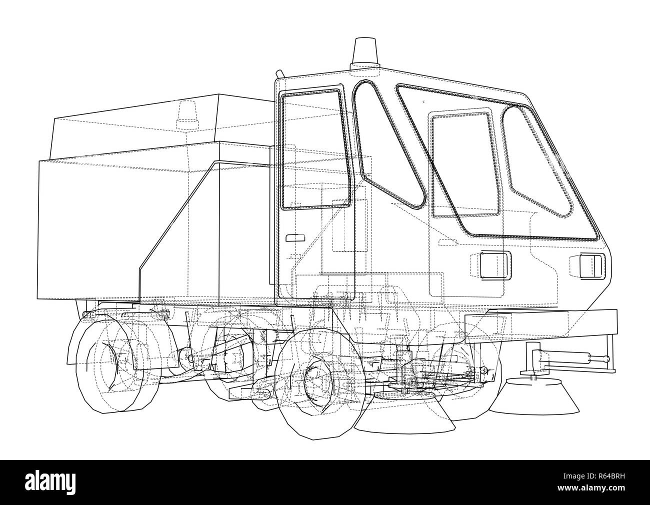 Small Street Clean Truck Concept Stock Photo - Alamy