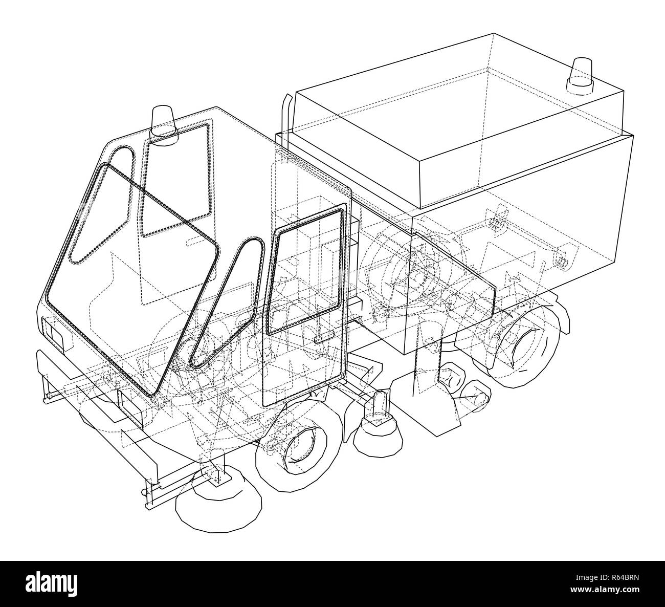 Small Street Clean Truck Concept Stock Photo - Alamy