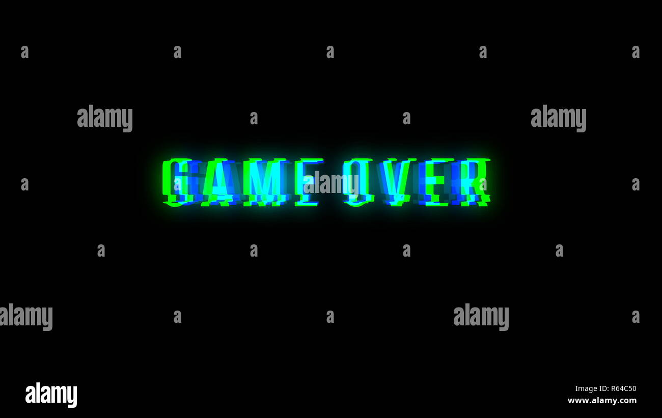 End retro text effect glitch hi-res stock photography and images - Alamy