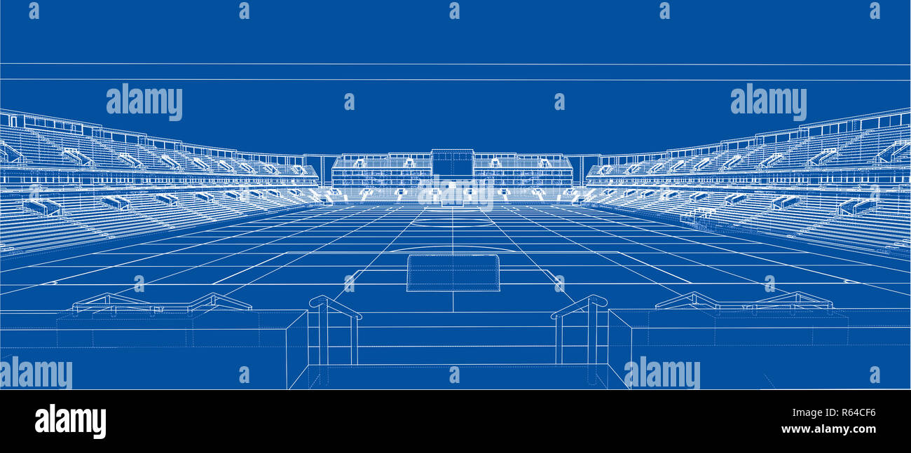 Sketch of Football stadium Stock Photo - Alamy