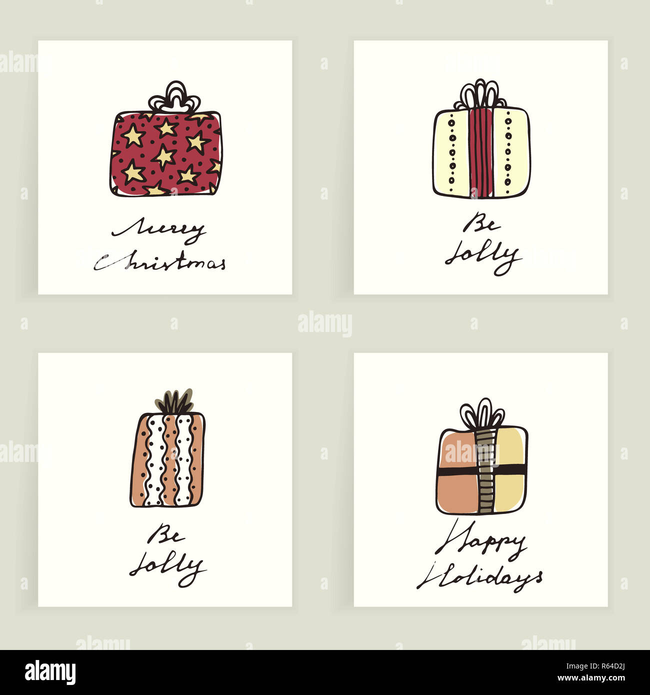 Hand drawn christmas cards hi-res stock photography and images - Alamy