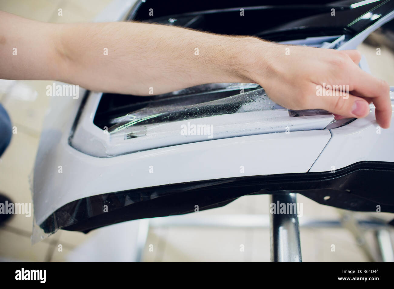 Car paint protection, protect coating installation Stock Photo - Alamy