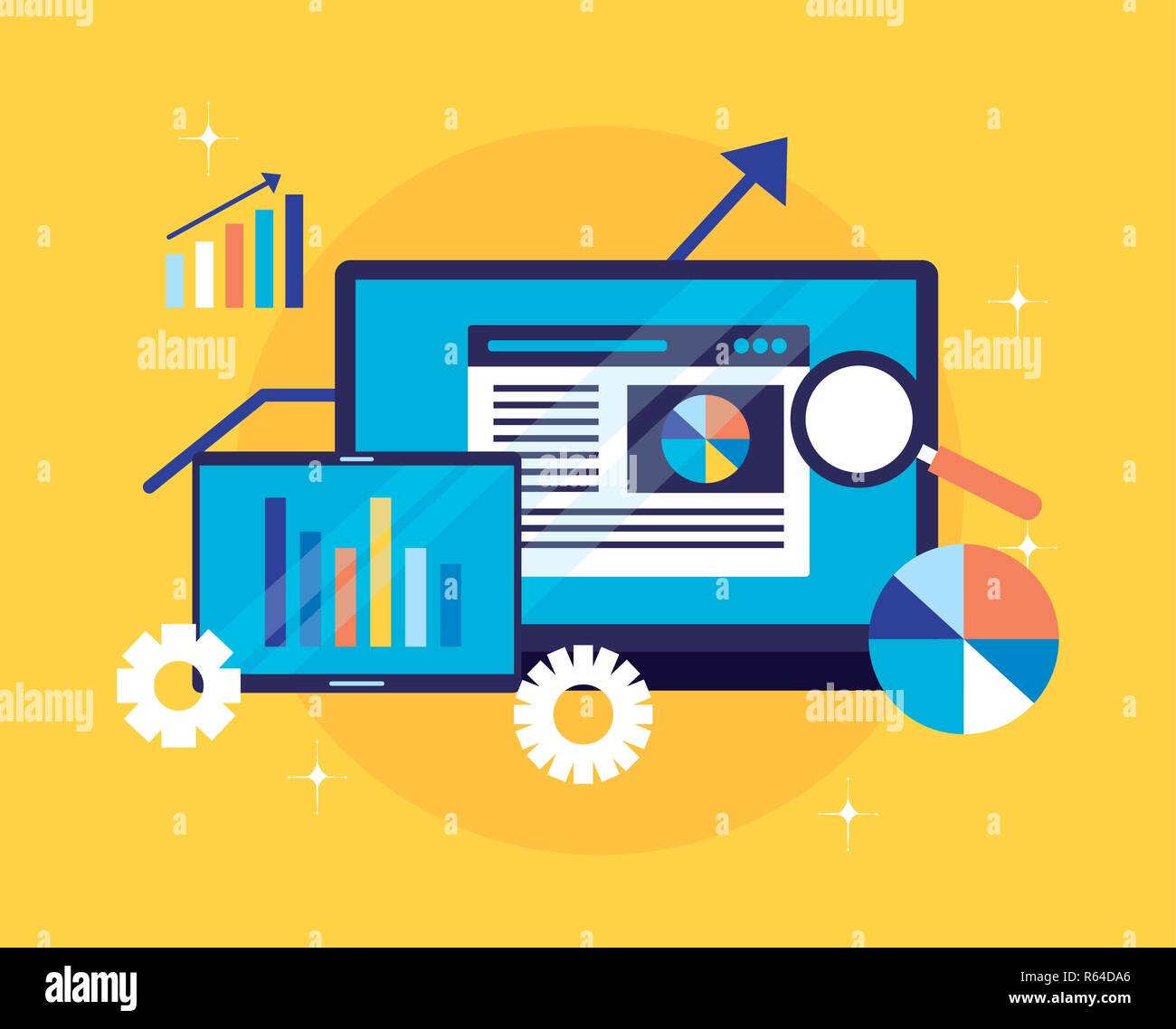 mobile analysis arrow pie chart search engine optimization vector ... mobile analysis arrow pie chart search engine optimization vector ...