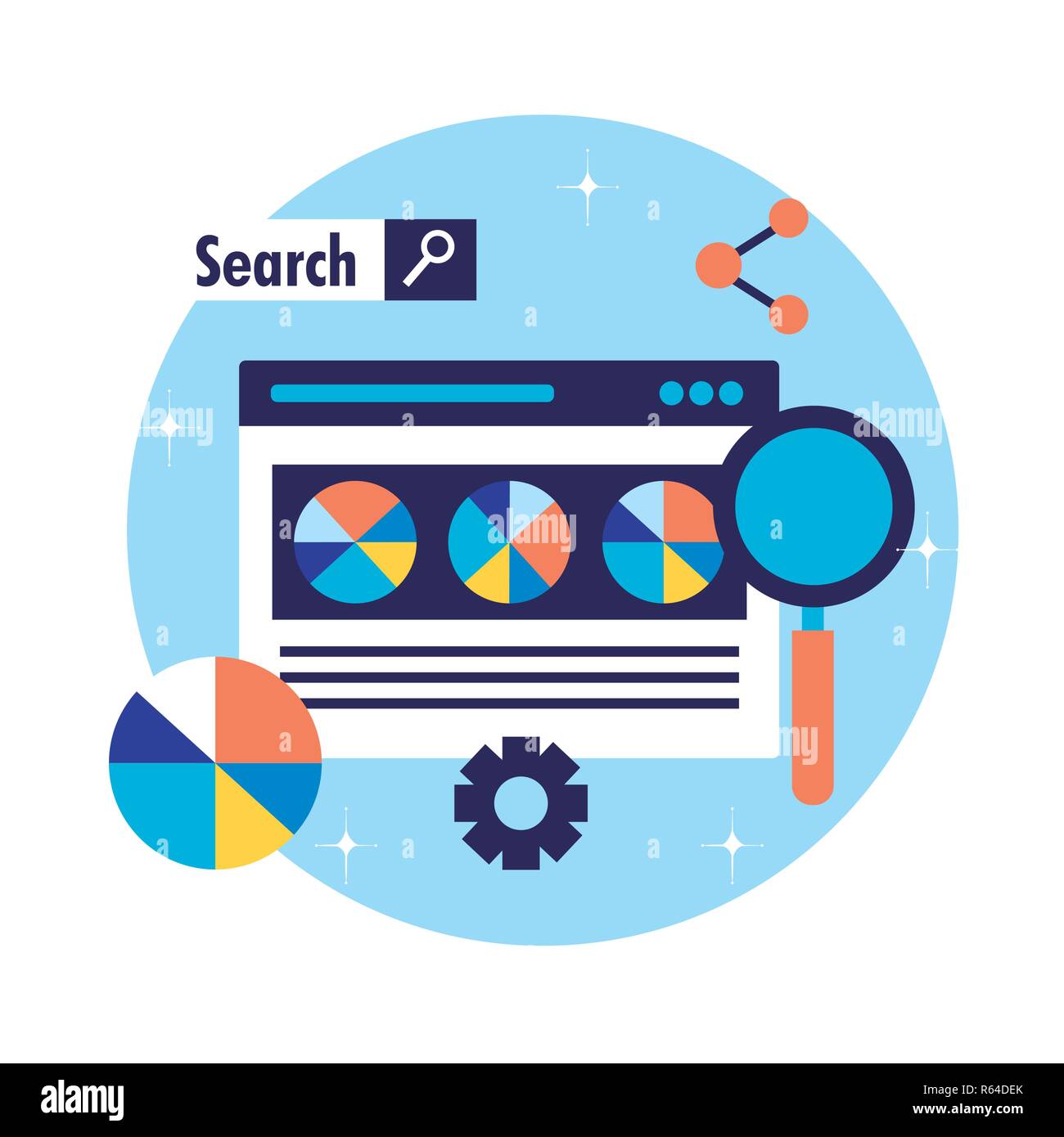 website share chart search engine optimization vector illustration ...