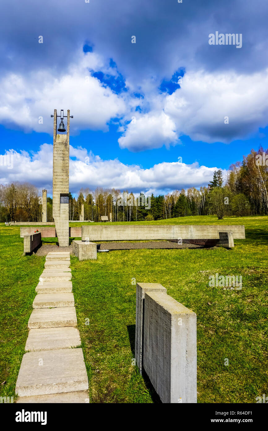 Khatyn Memorial Complex Former Village House with Bell on Pillar Stock ...