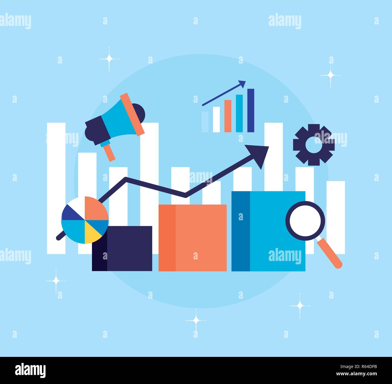 statistics chart speaker search engine optimization vector illustration Stock Vector Image & Art ...