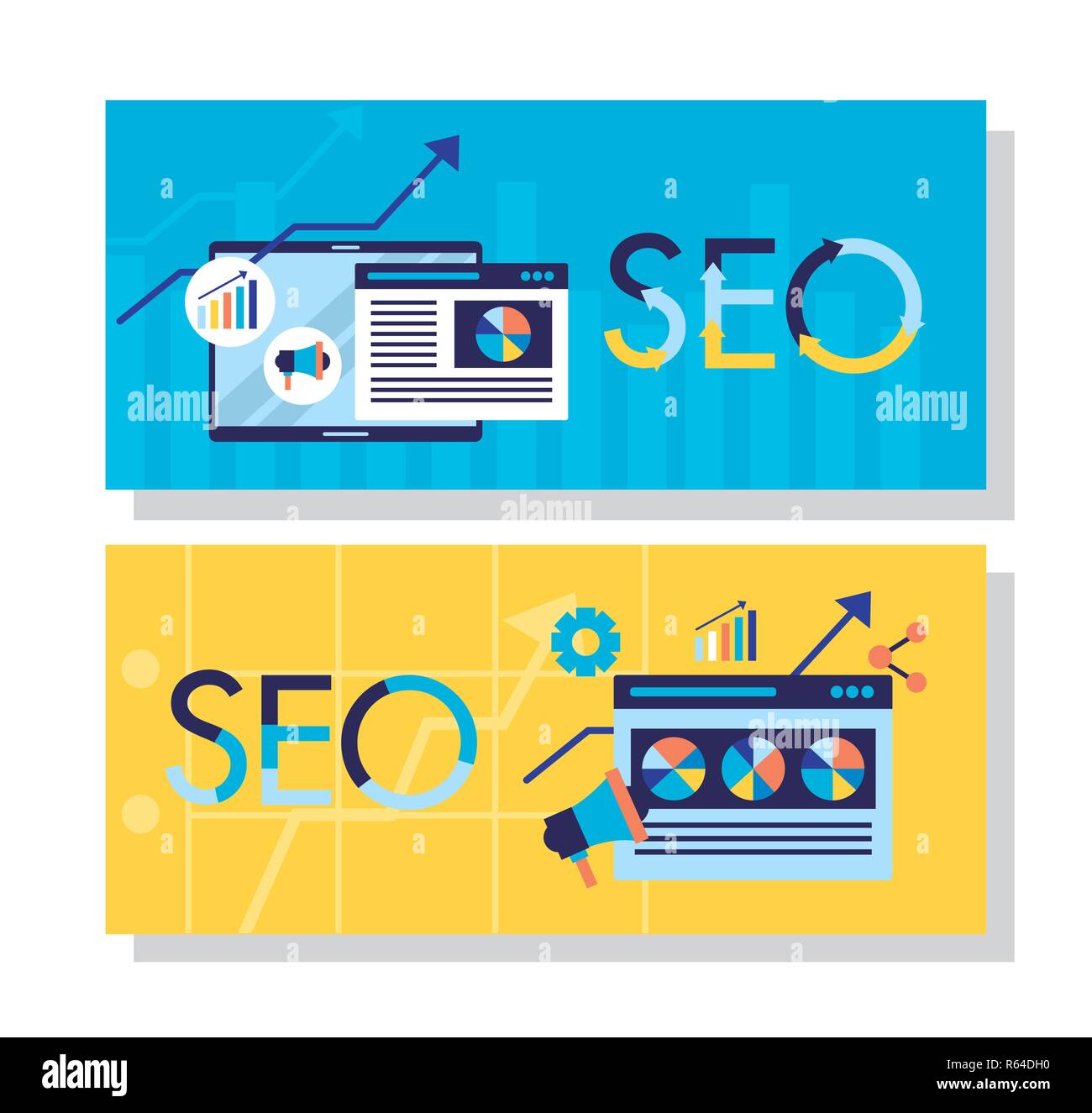banner marketing business search engine optimization vector ...