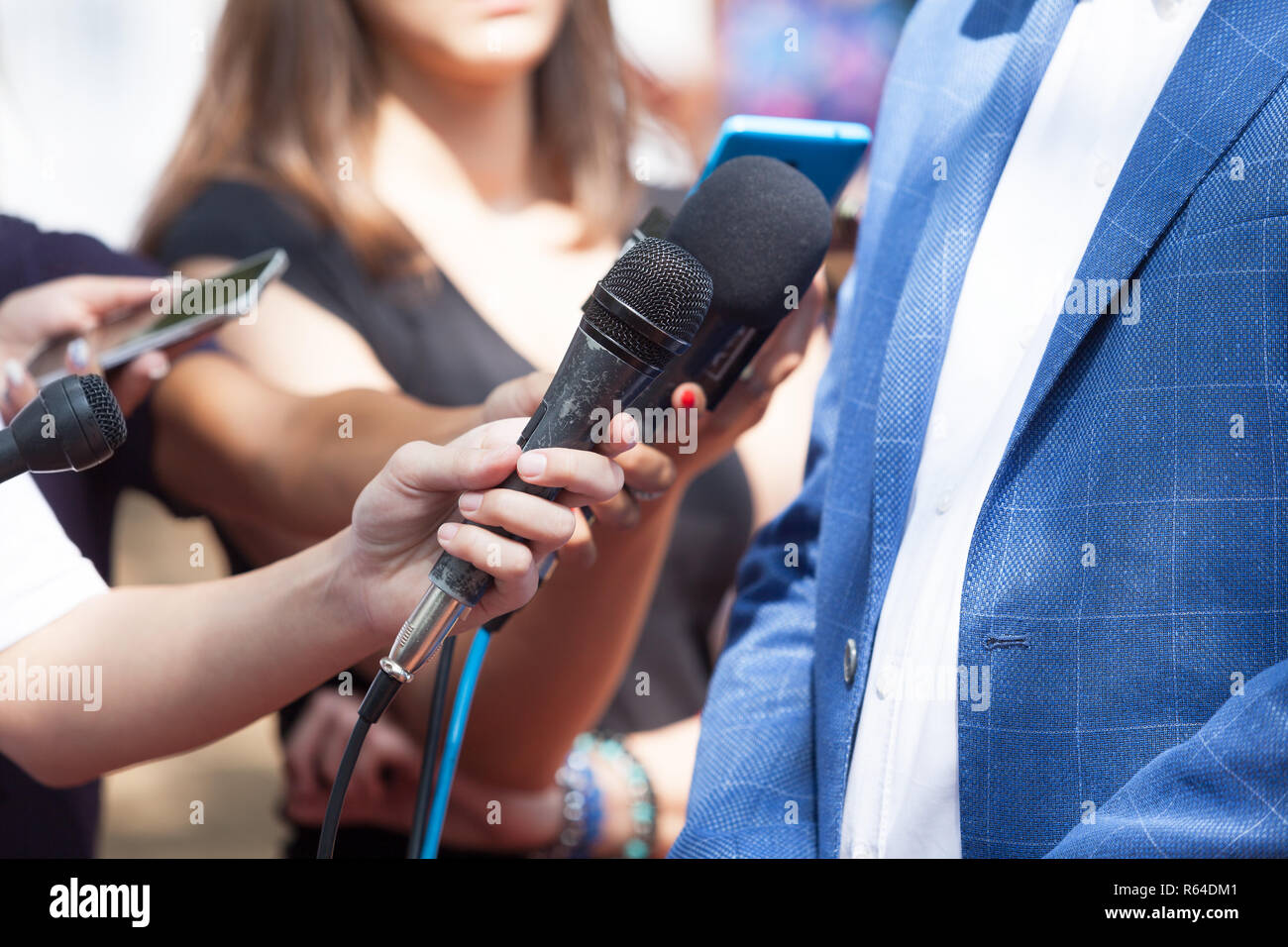 Media or press interview Stock Photo - Alamy