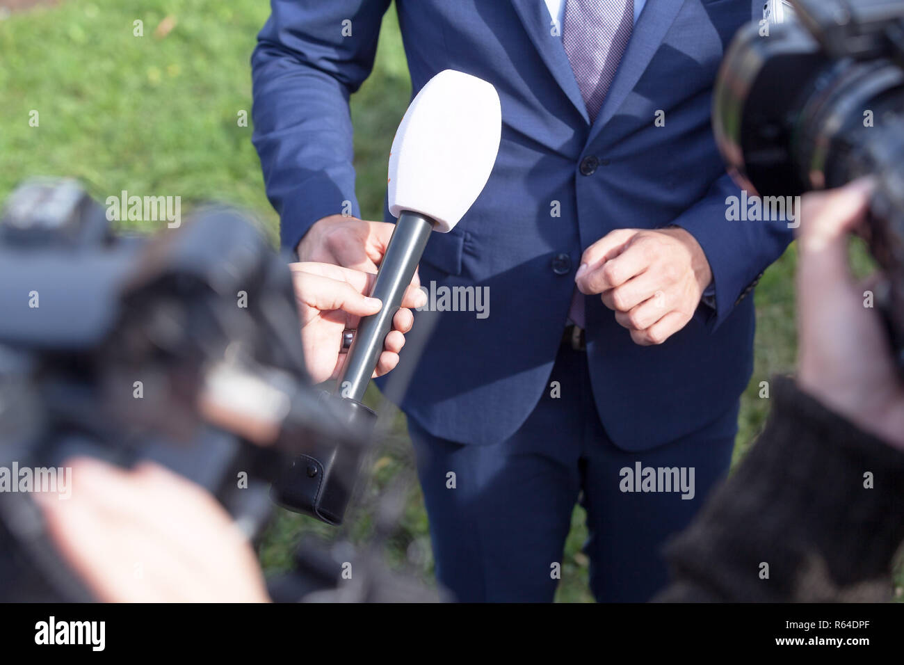 TV, media or press interview Stock Photo - Alamy