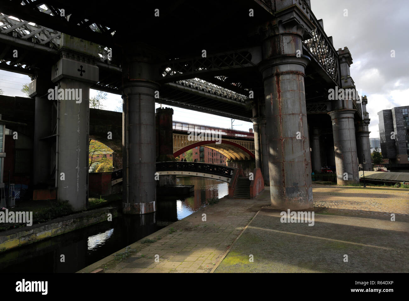 The Cornbrook and Great Northern Viaducts across Castlefield Canal ...