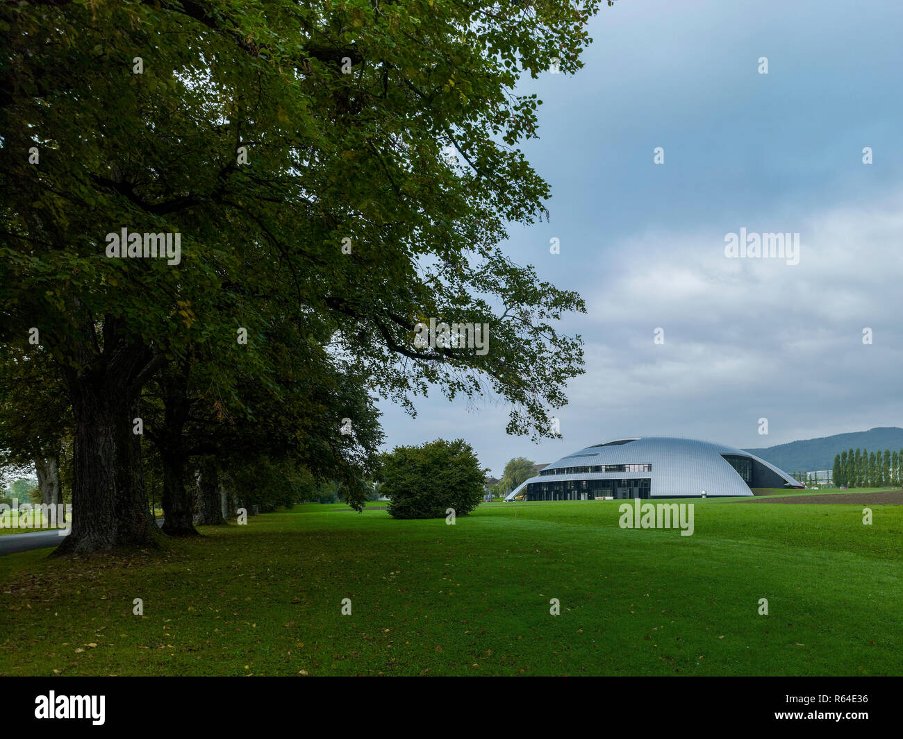 Distant view to dome structure. Auditorium Carnal Hall at Le Rosey ...