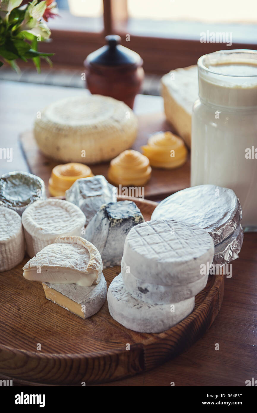 Set of different cheese Stock Photo - Alamy