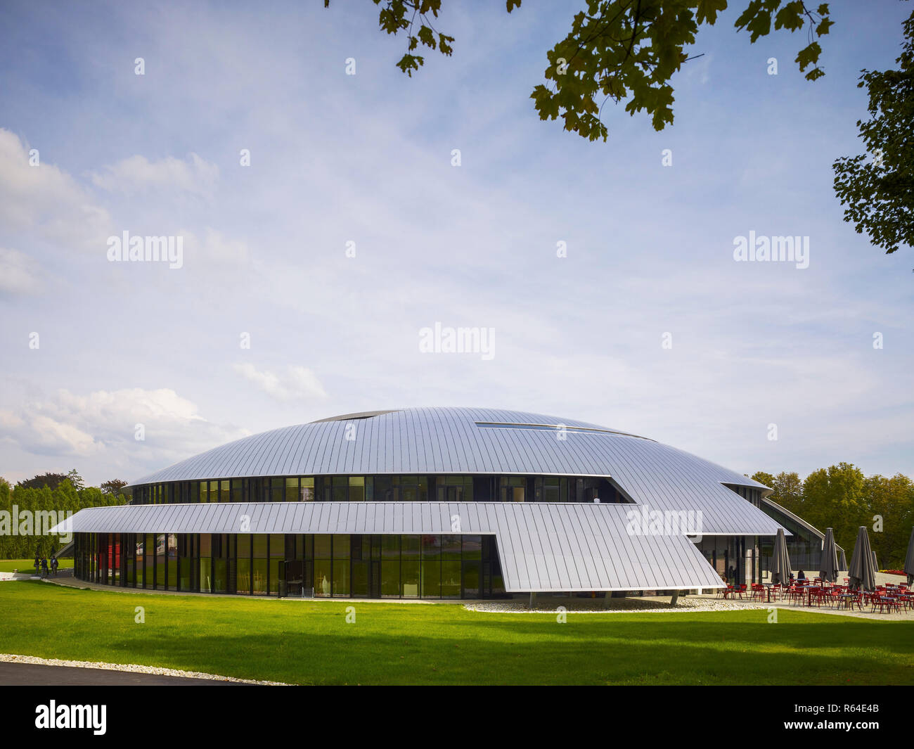 Overall view within campus park. Auditorium Carnal Hall at Le Rosey ...