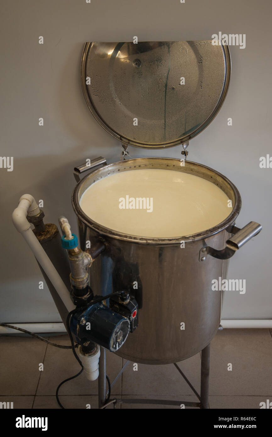 Production cheese creamery tank hi-res stock photography and images - Alamy
