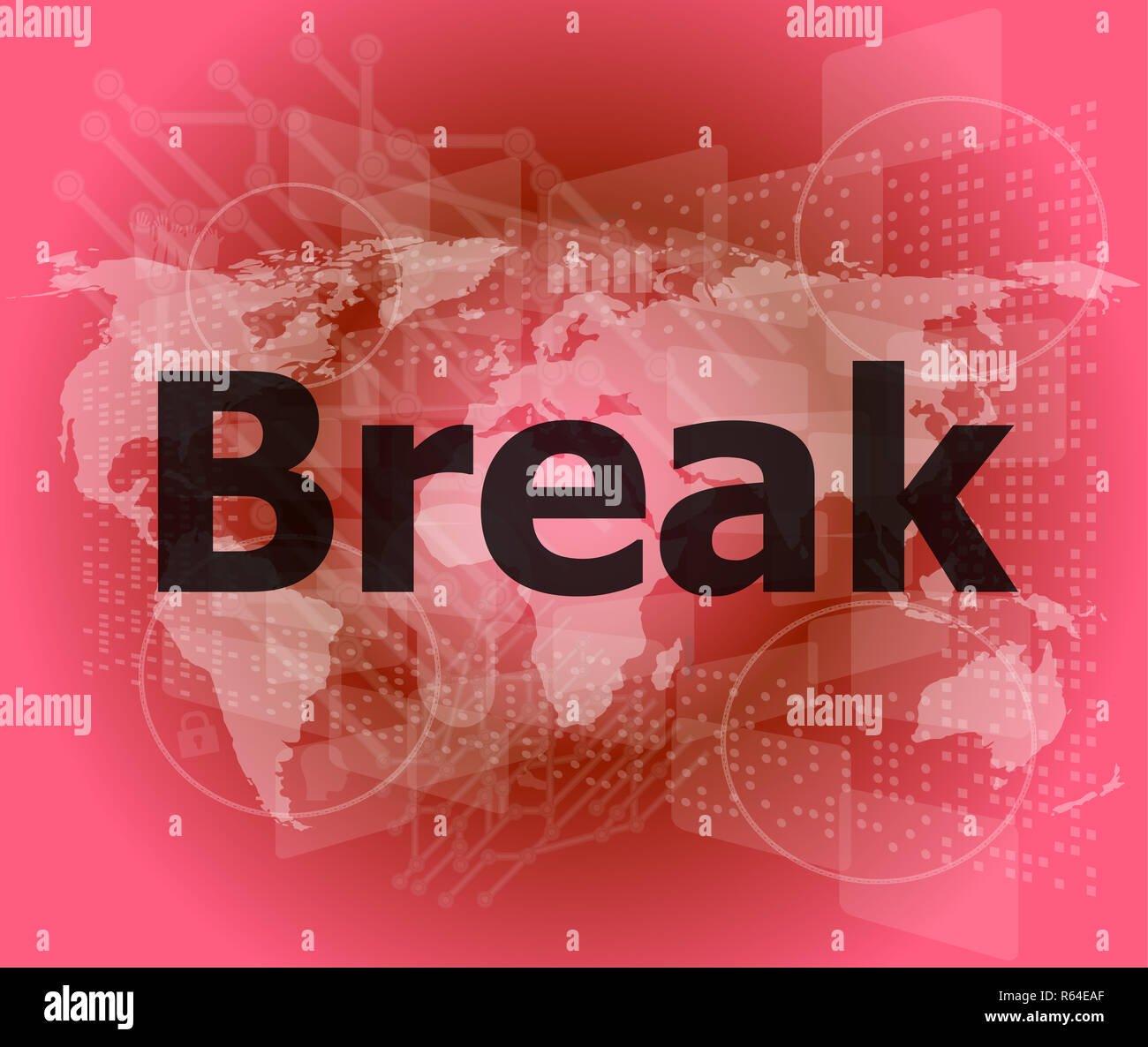 The word break on digital screen, business concept Stock Photo - Alamy