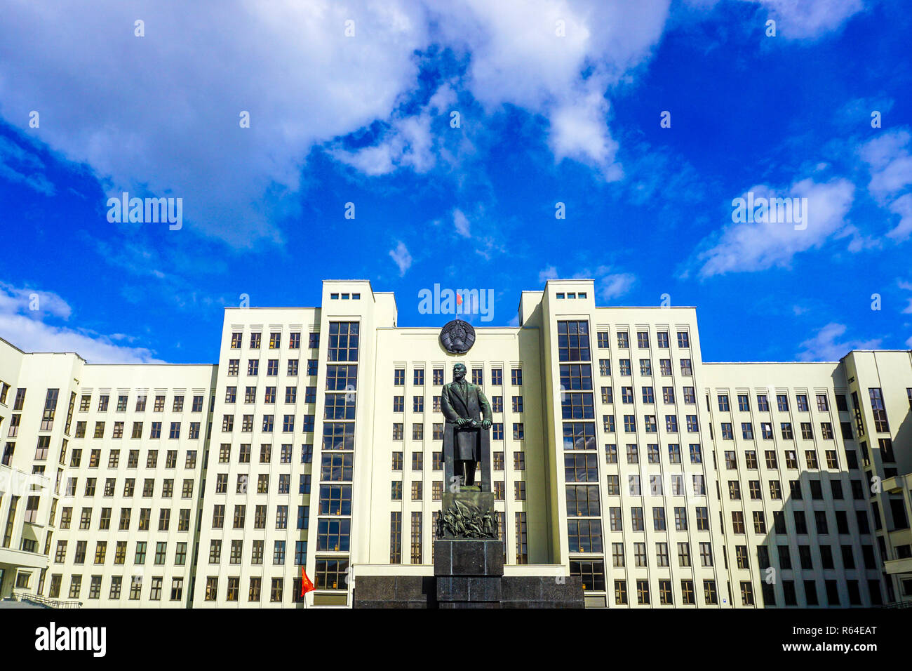 Minsk Lenin Monument in Front of the Government Building of The ...