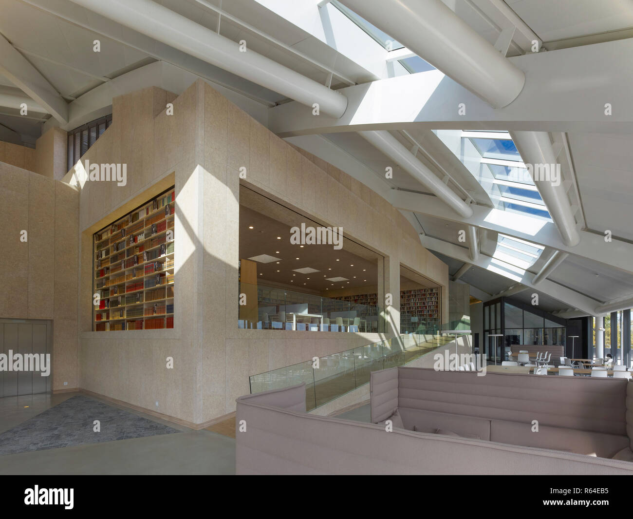 Side elevation towards library and learning centre. Auditorium Carnal ...