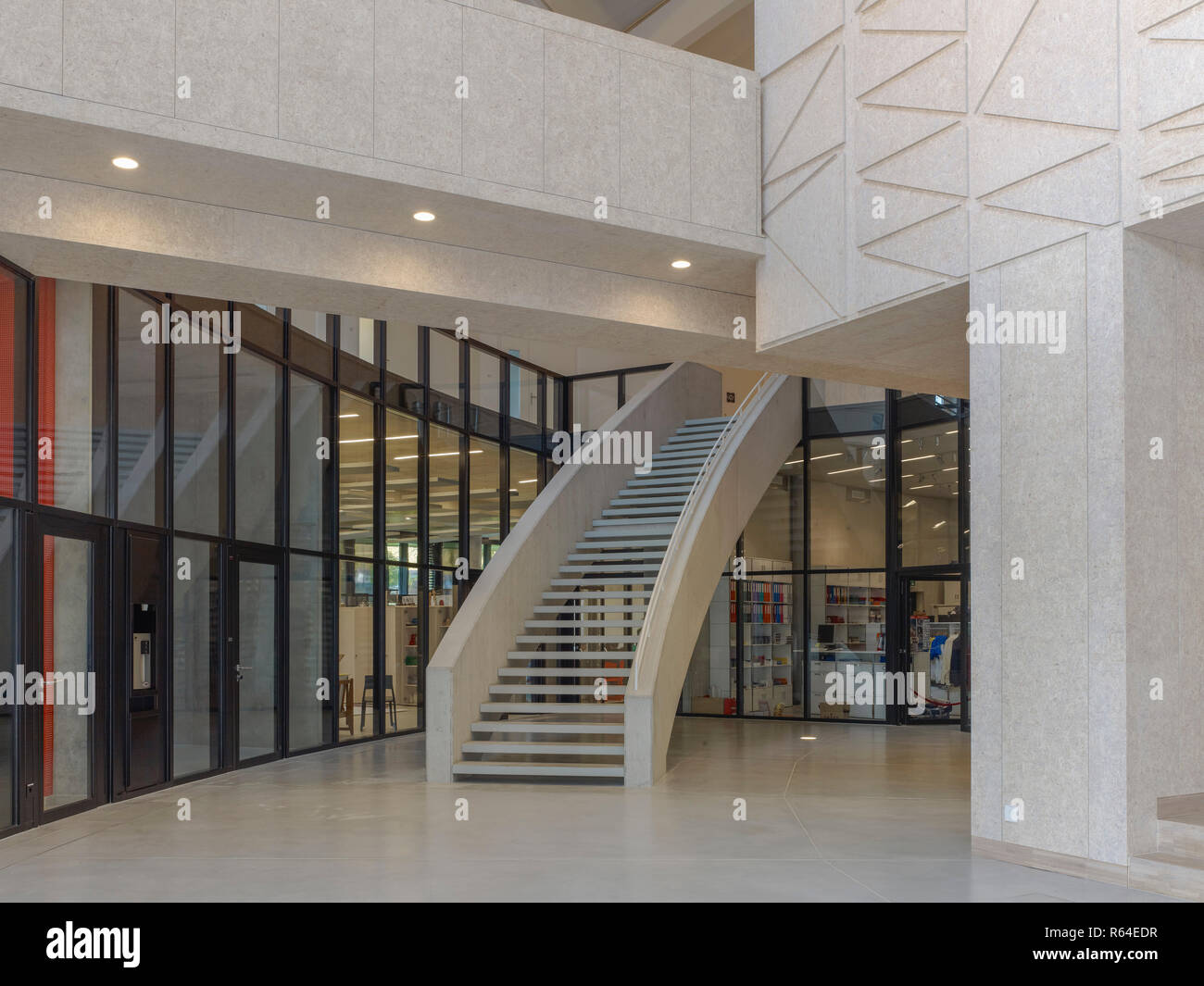 Internal corridor and circulation spaces with stairway. Auditorium ...