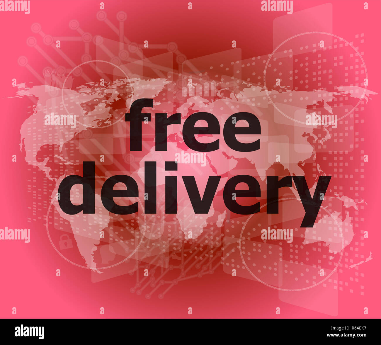 free delivery word on a virtual digital background Stock Photo - Alamy