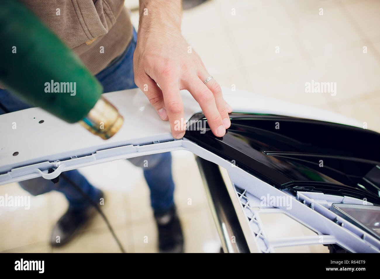 Car paint protection, protect coating installation Stock Photo - Alamy