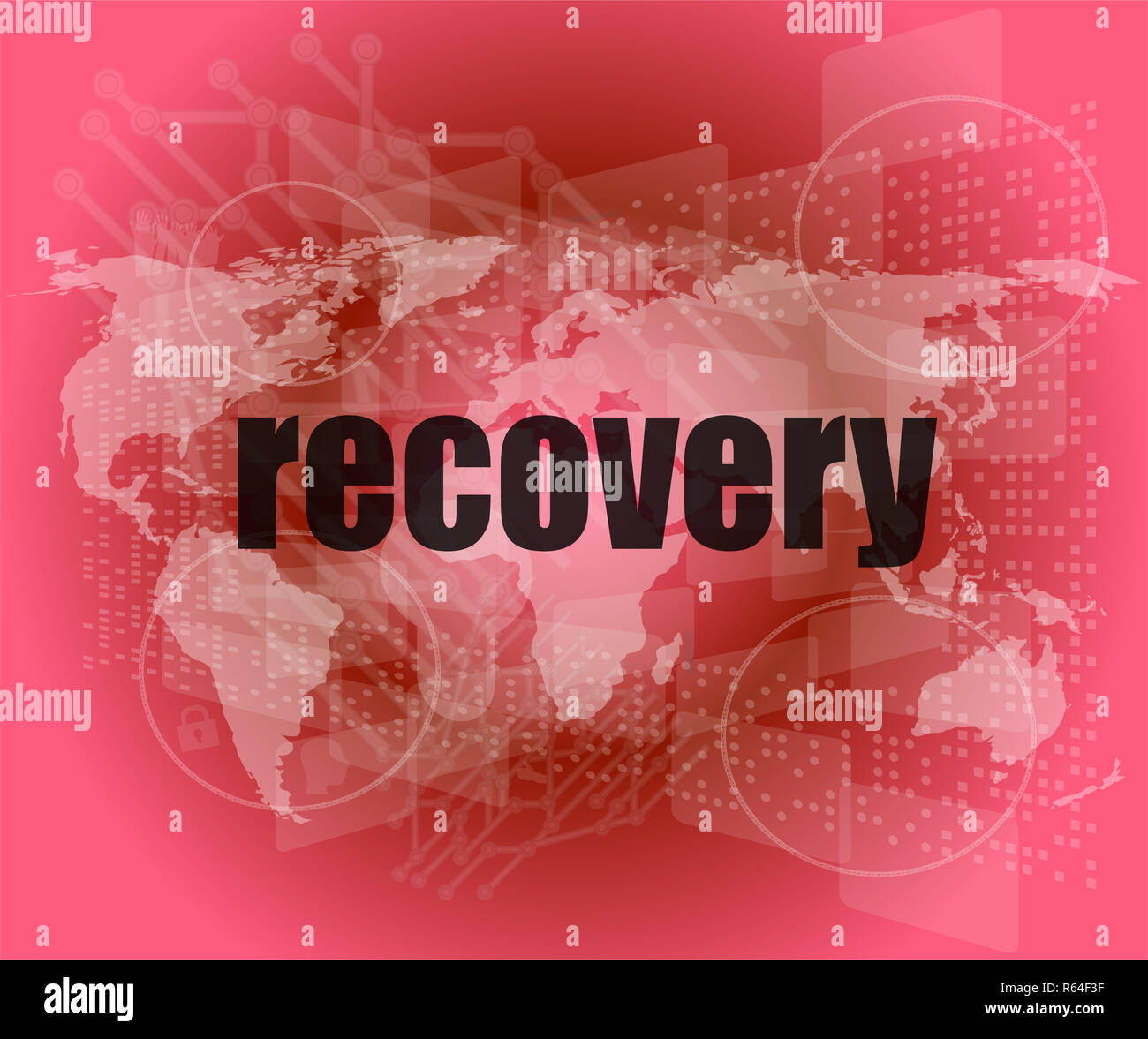 Information concept: word recovery on digital background Stock Photo ...