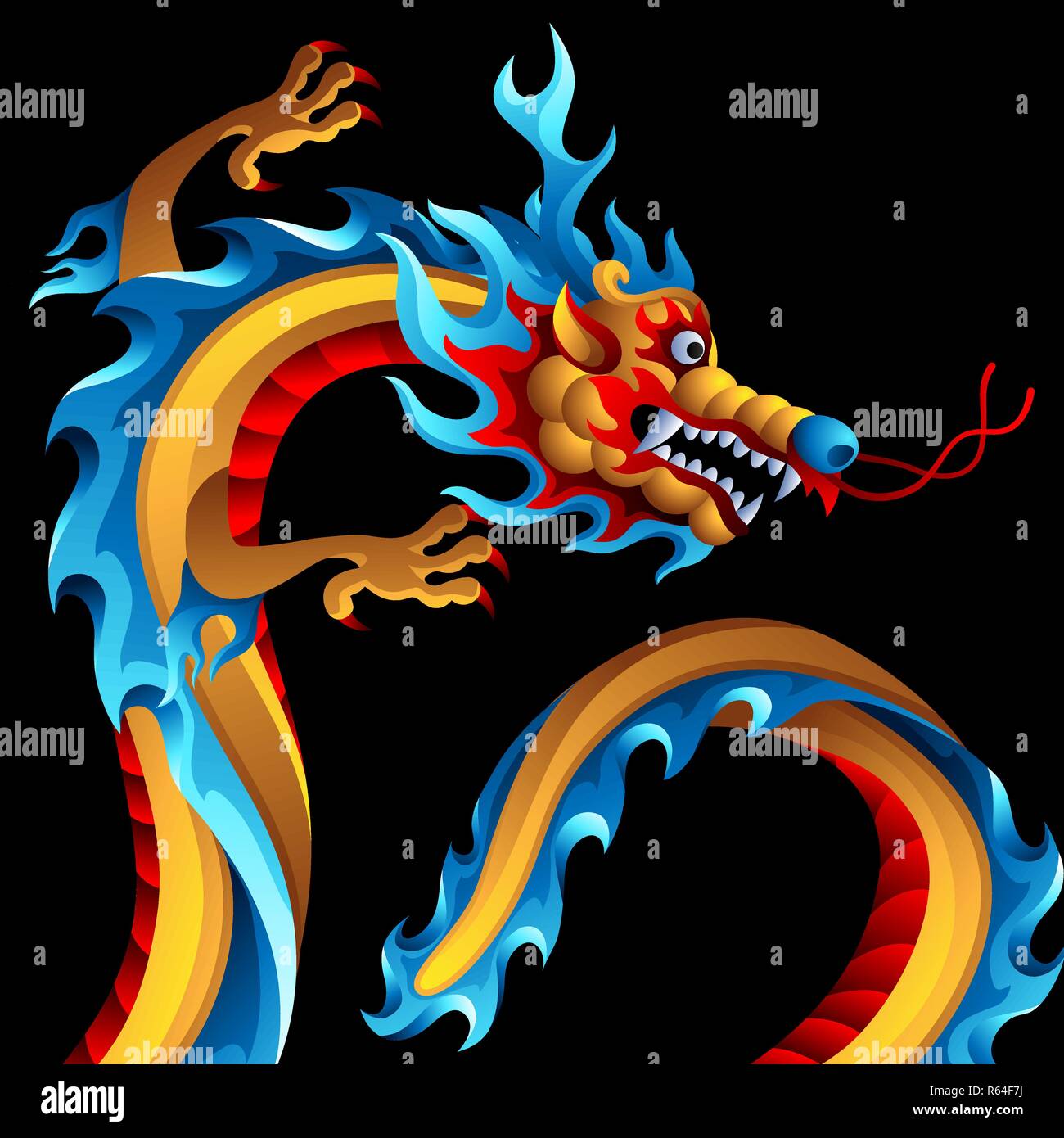 Background with Chinese dragon. Traditional China symbol. Asian ...