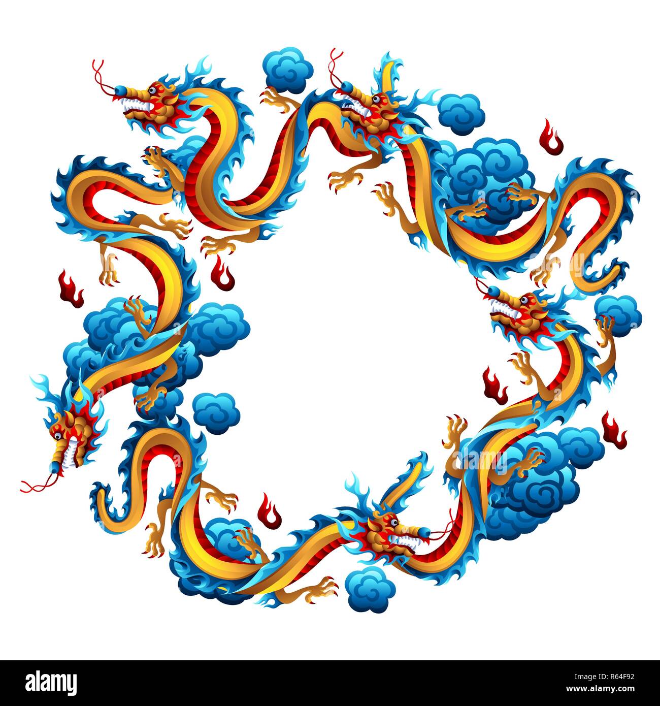 Background with Chinese dragons. Traditional China symbol. Asian ...
