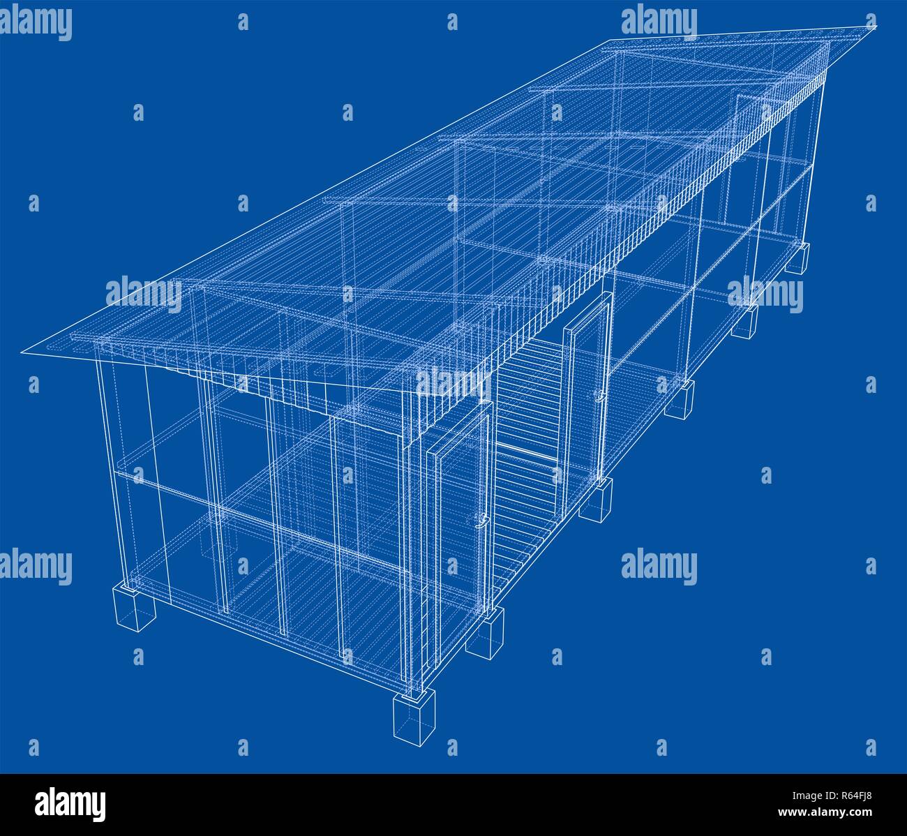 Wireframe blueprint building hi-res stock photography and images - Alamy