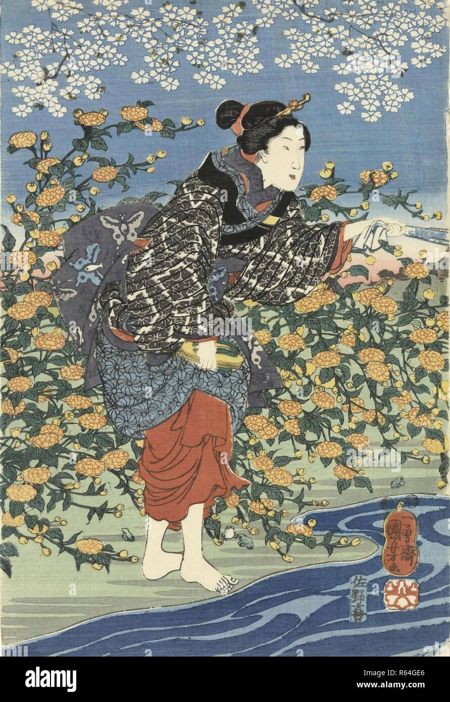 Woman on a Riverbank, left sheet of the tryptich The Crystal River of ...