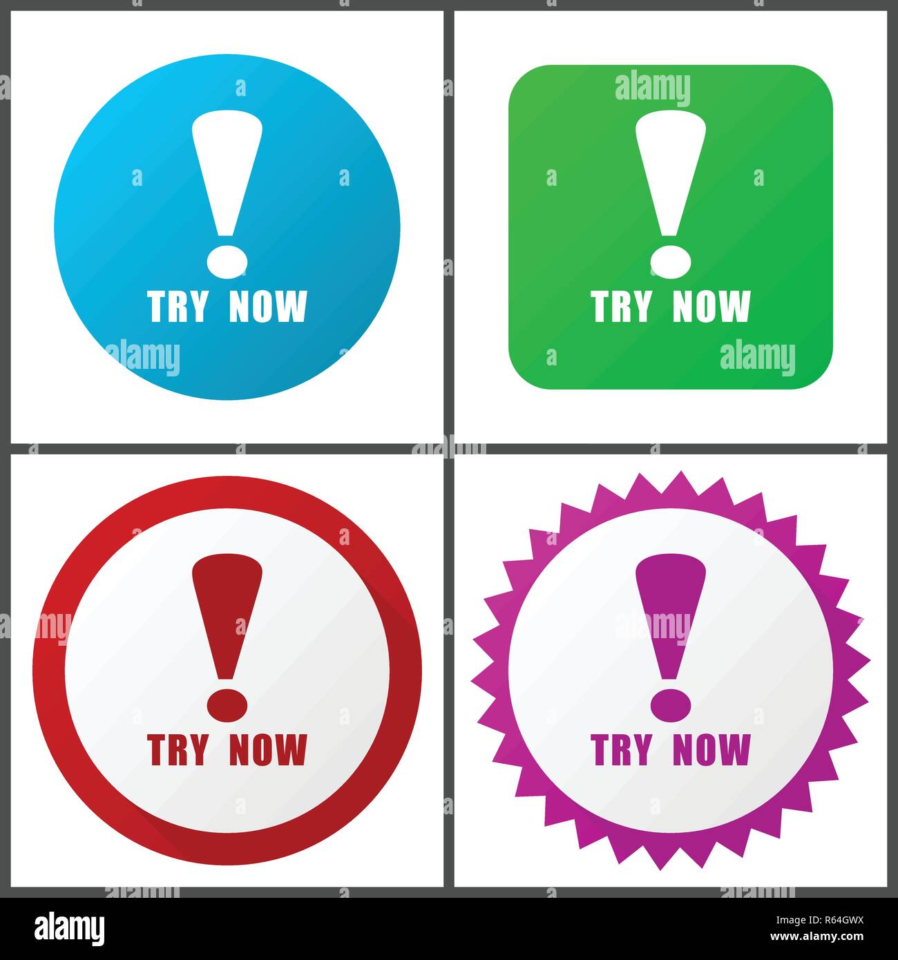 Try now red, blue, green and pink vector icon set. Web icons. Flat ...