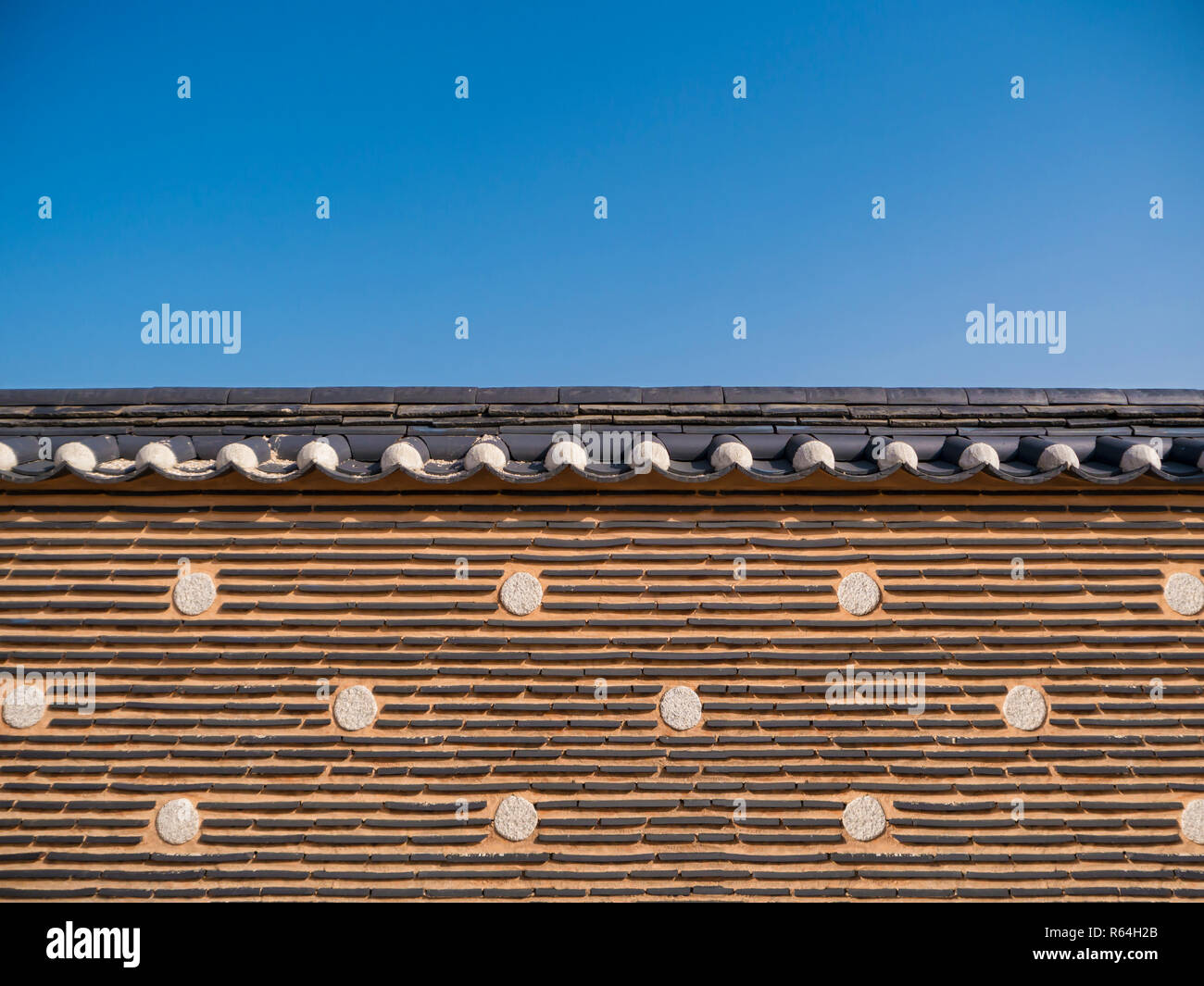 Asaian traditional village fence and blue sky on the background, South ...