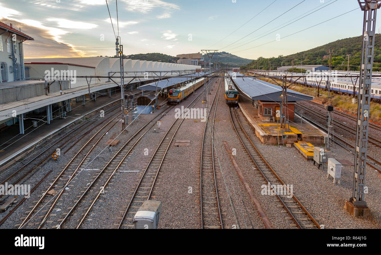 Pretoria railway station, the departing point for trains that travel ...
