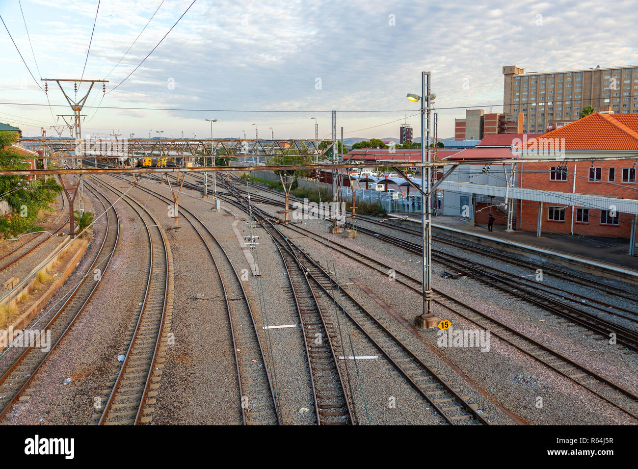 Pretoria railway station, the departing point for trains that travel ...