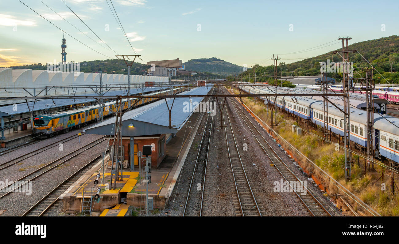 Pretoria railway station, the departing point for trains that travel ...