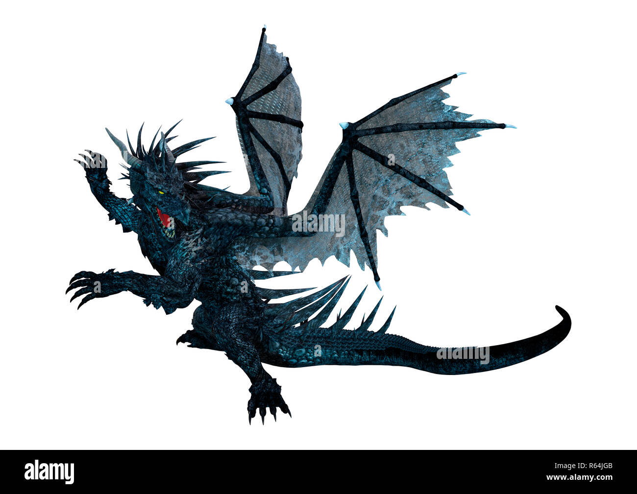 Fairytale black dragon on Cut Out Stock Images & Pictures - Alamy