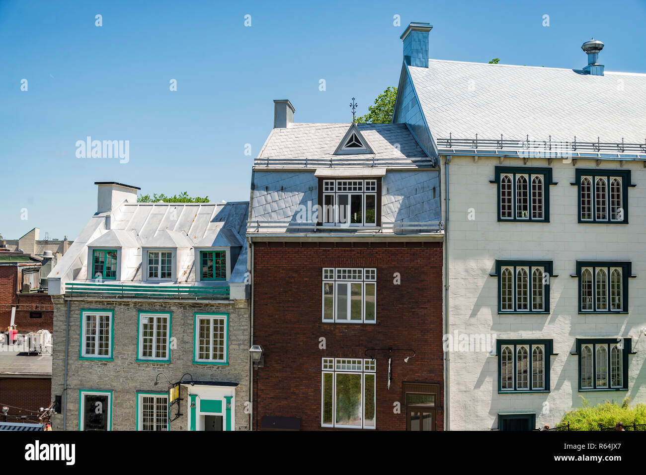 Old coloured buildings in Quebec City, Canada Stock Photo - Alamy
