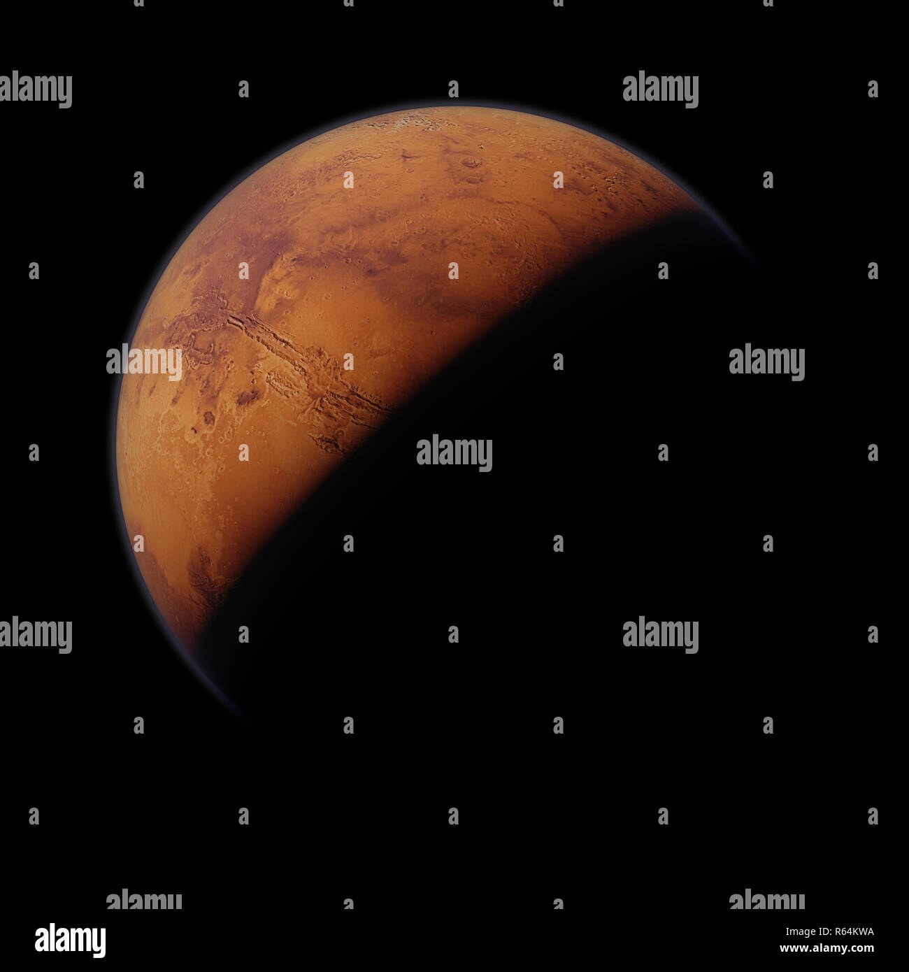 planet Mars, the red planet isolated on black background Stock Photo ...