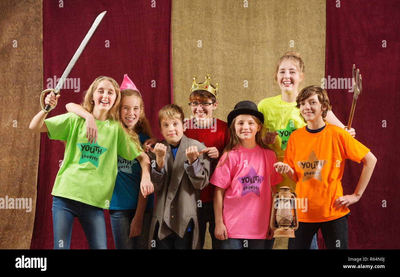 Child actors pose for the camera Stock Photo - Alamy