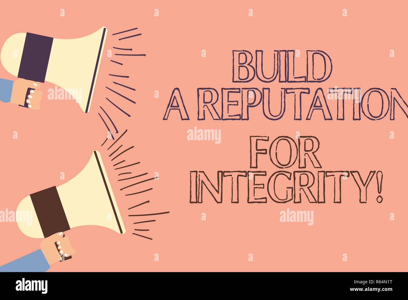 Handwriting text writing Build A Reputation For Integrity. Concept ...