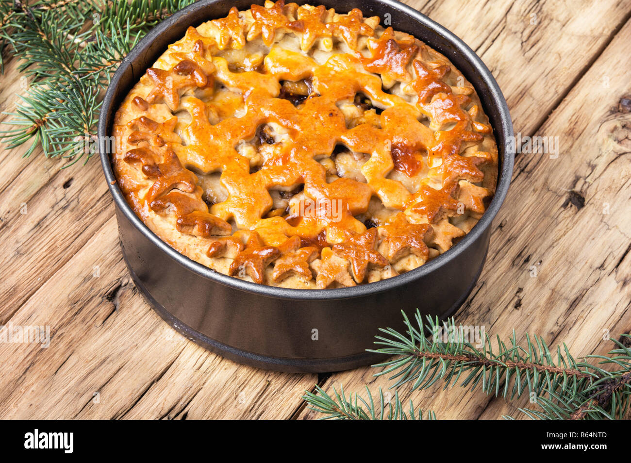 rustic christmas home pie Stock Photo - Alamy