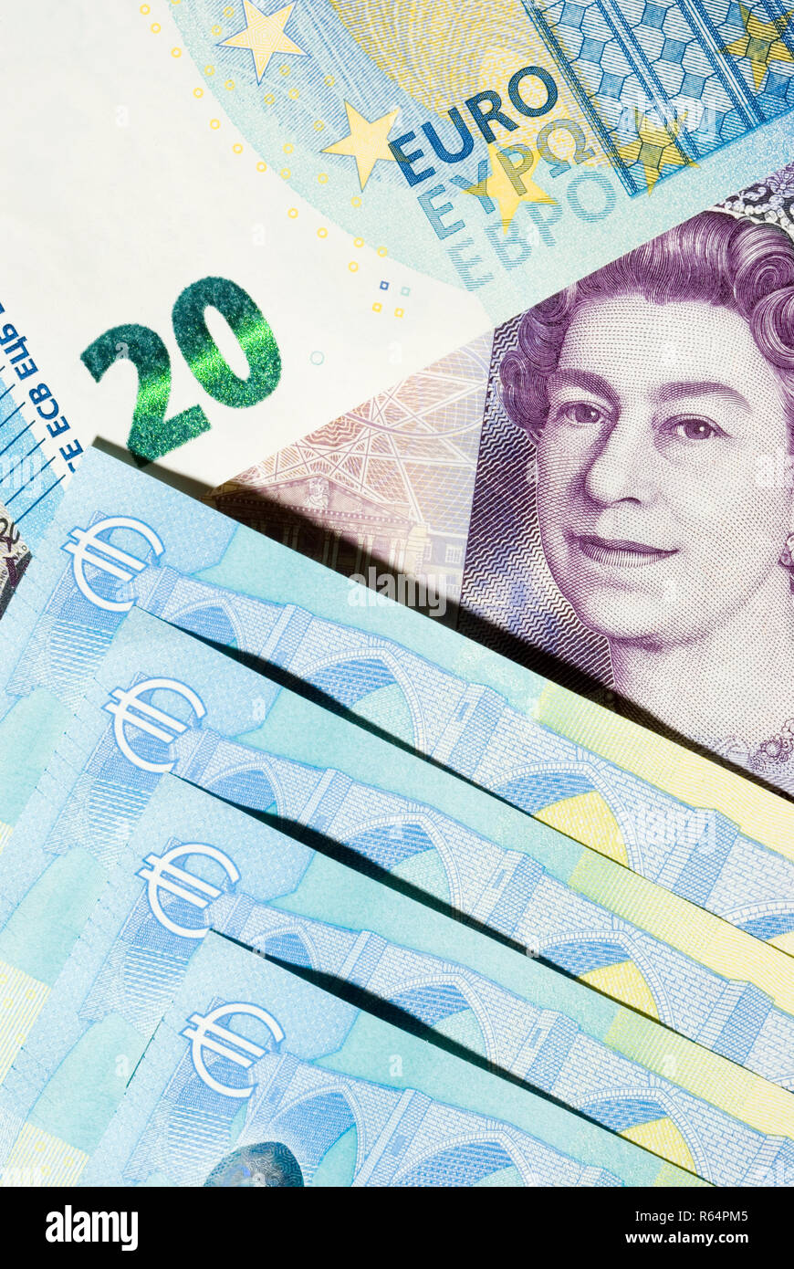 Euros pounds notes hi-res stock photography and images - Alamy