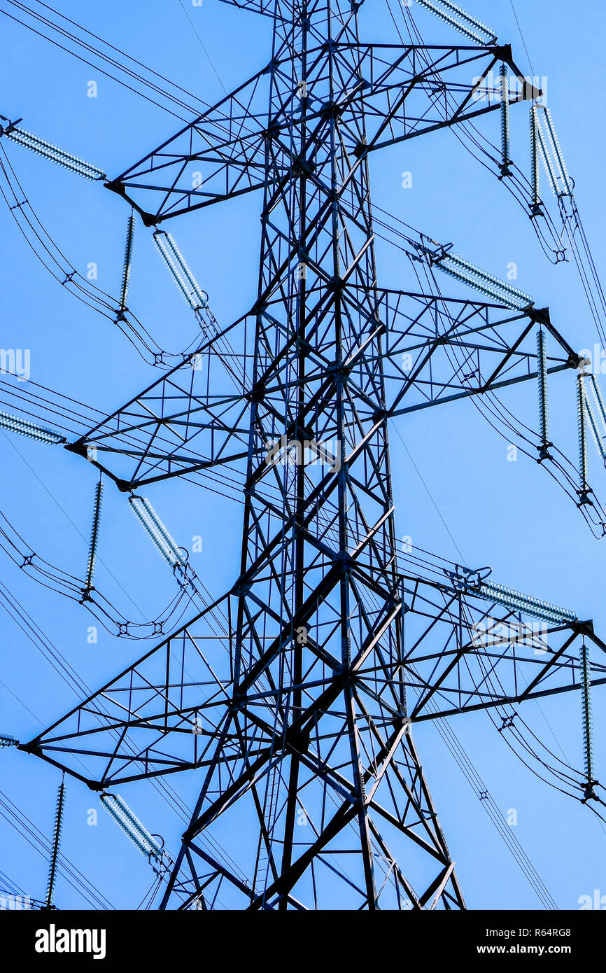 Electric Pylons background Stock Photo - Alamy