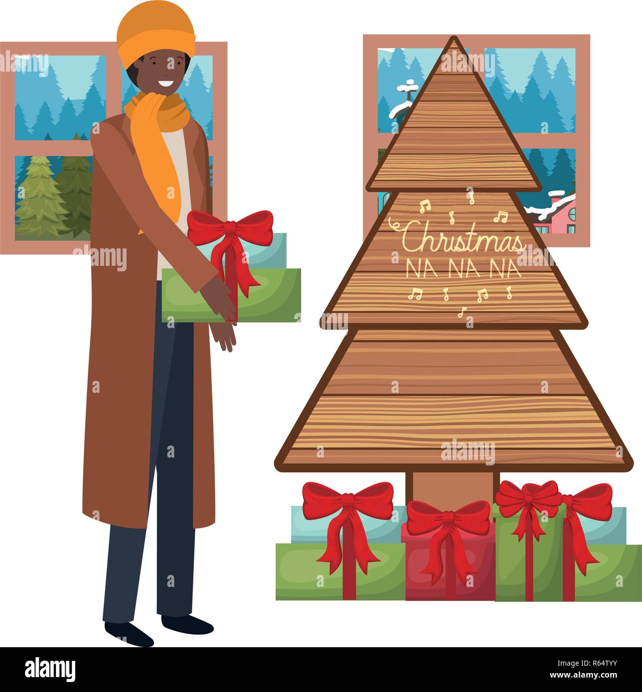 Christmas tree warm garland Cut Out Stock Images & Pictures - Alamy